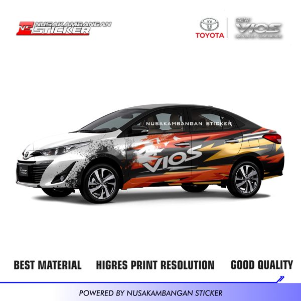Stiker Mobil Toyota Vios Strip Graphic Red – Stiker Mobil Bekasi