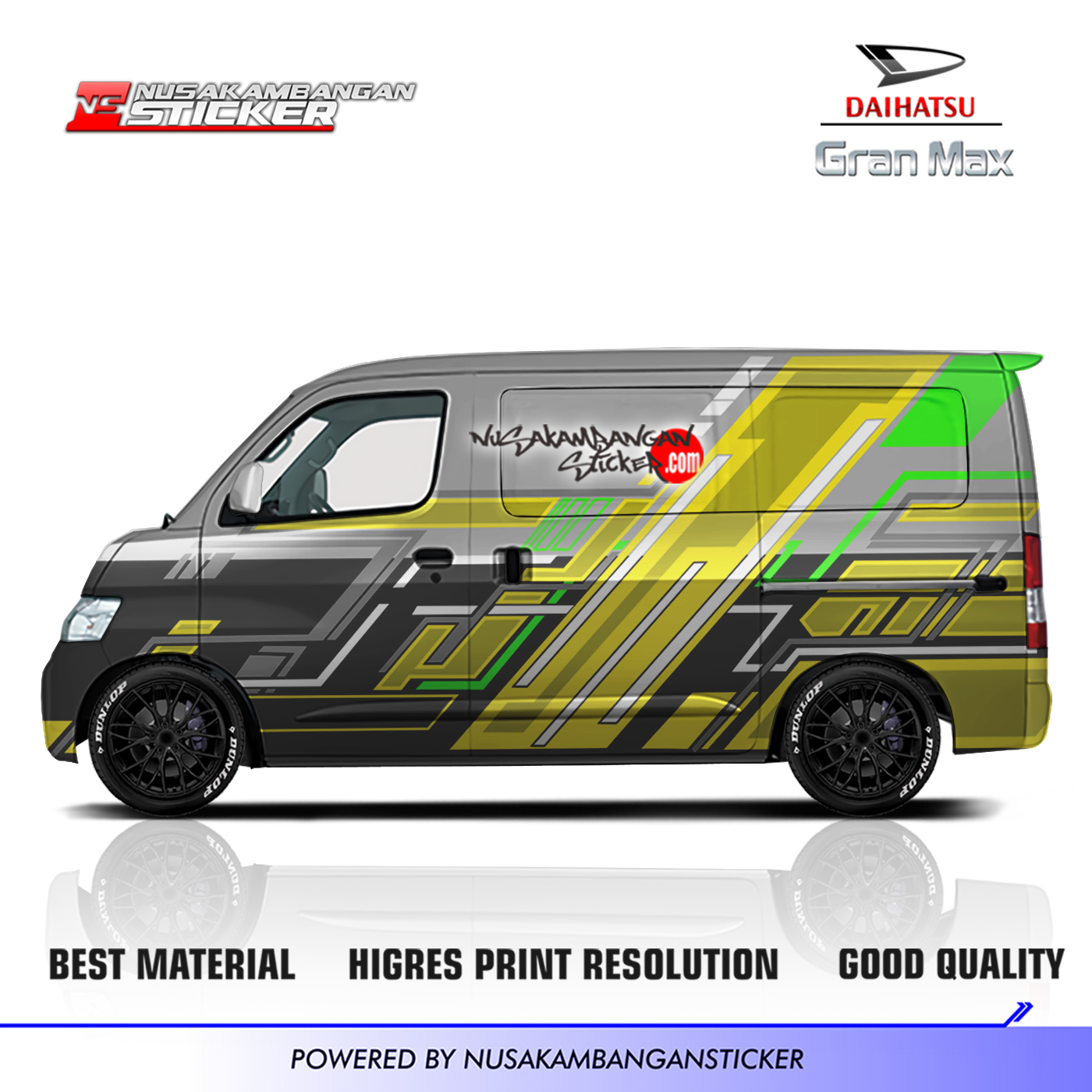 Modifikasi Decal Sticker Cuting Daihatsu Grand Max Yelow Black Racing ...