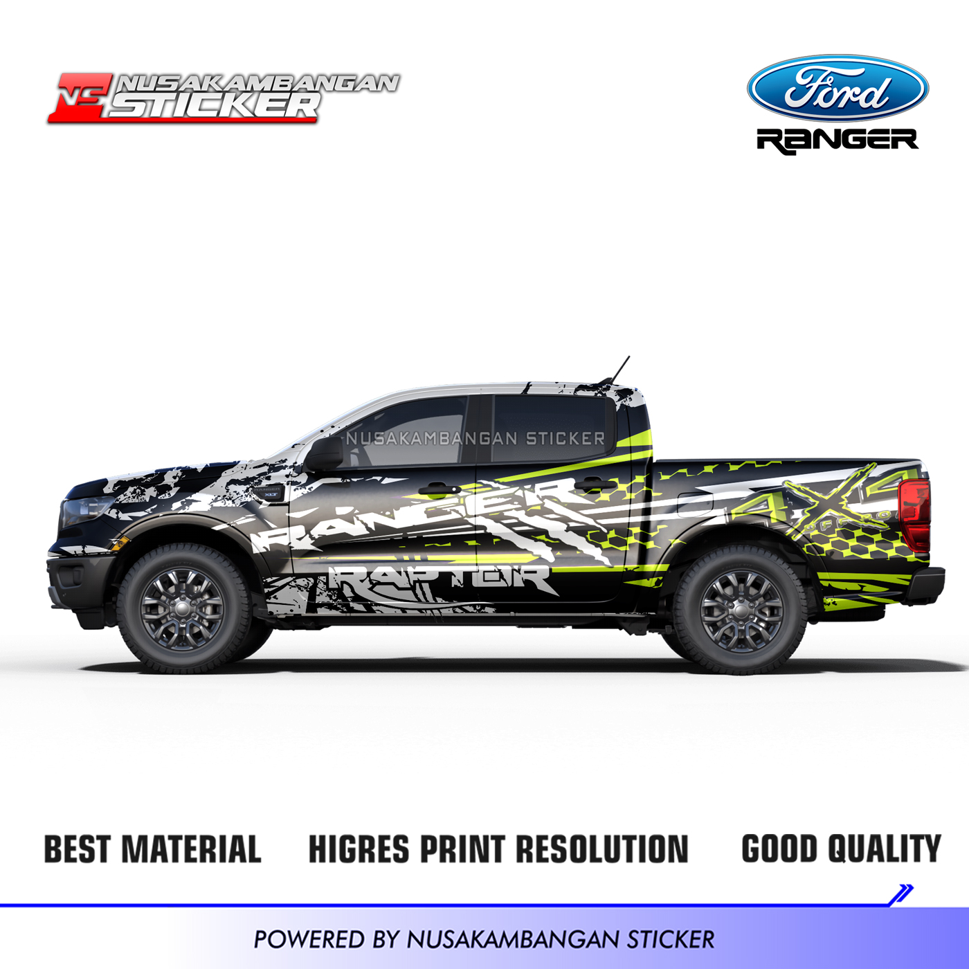 Stiker Mobil Ford Ranger Raptor Kuning Stabilo – Stiker Mobil Bekasi