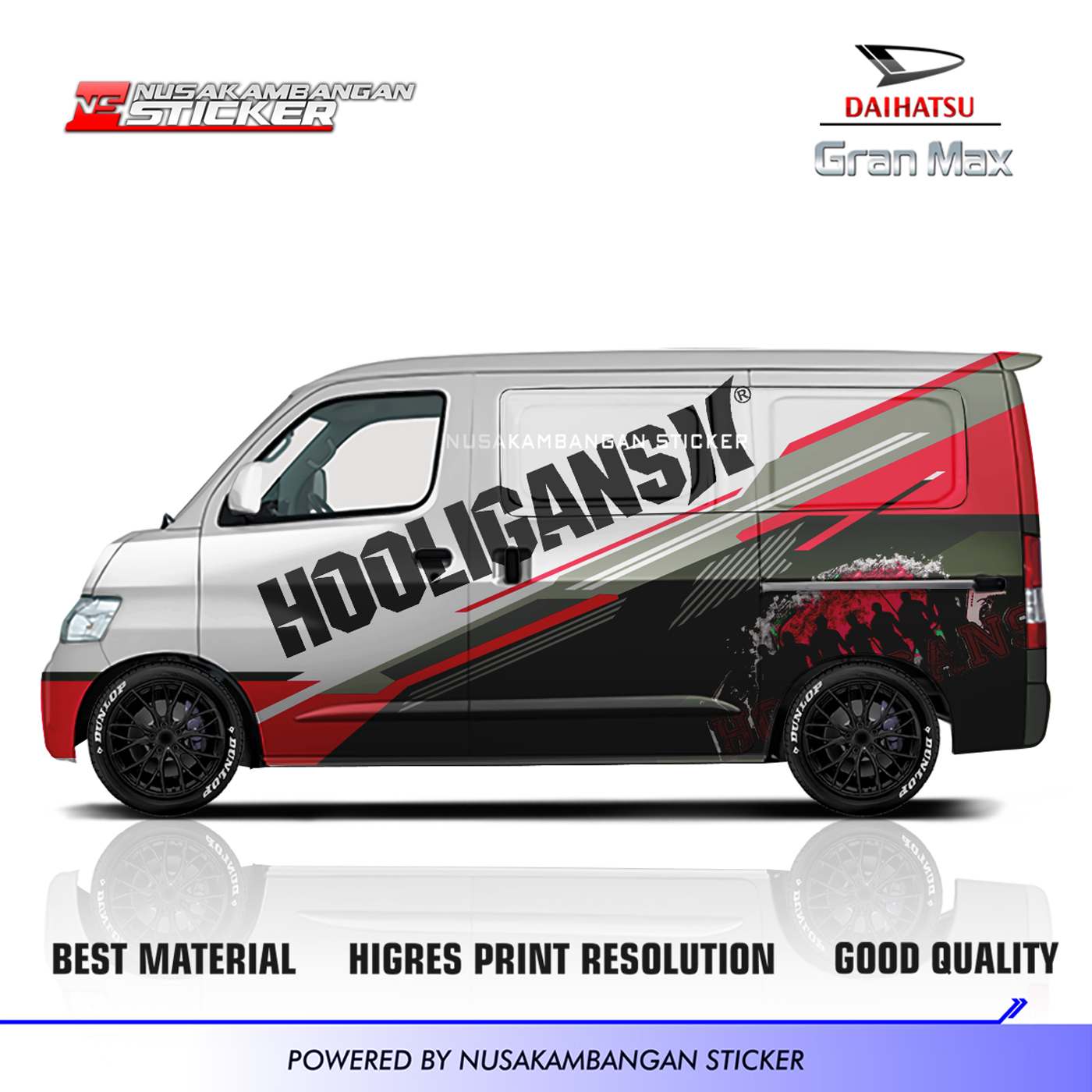 Modifikasi Stiker Mobil Decal Sticker Cuting Daihatsu Gran Max HLGN Red ...