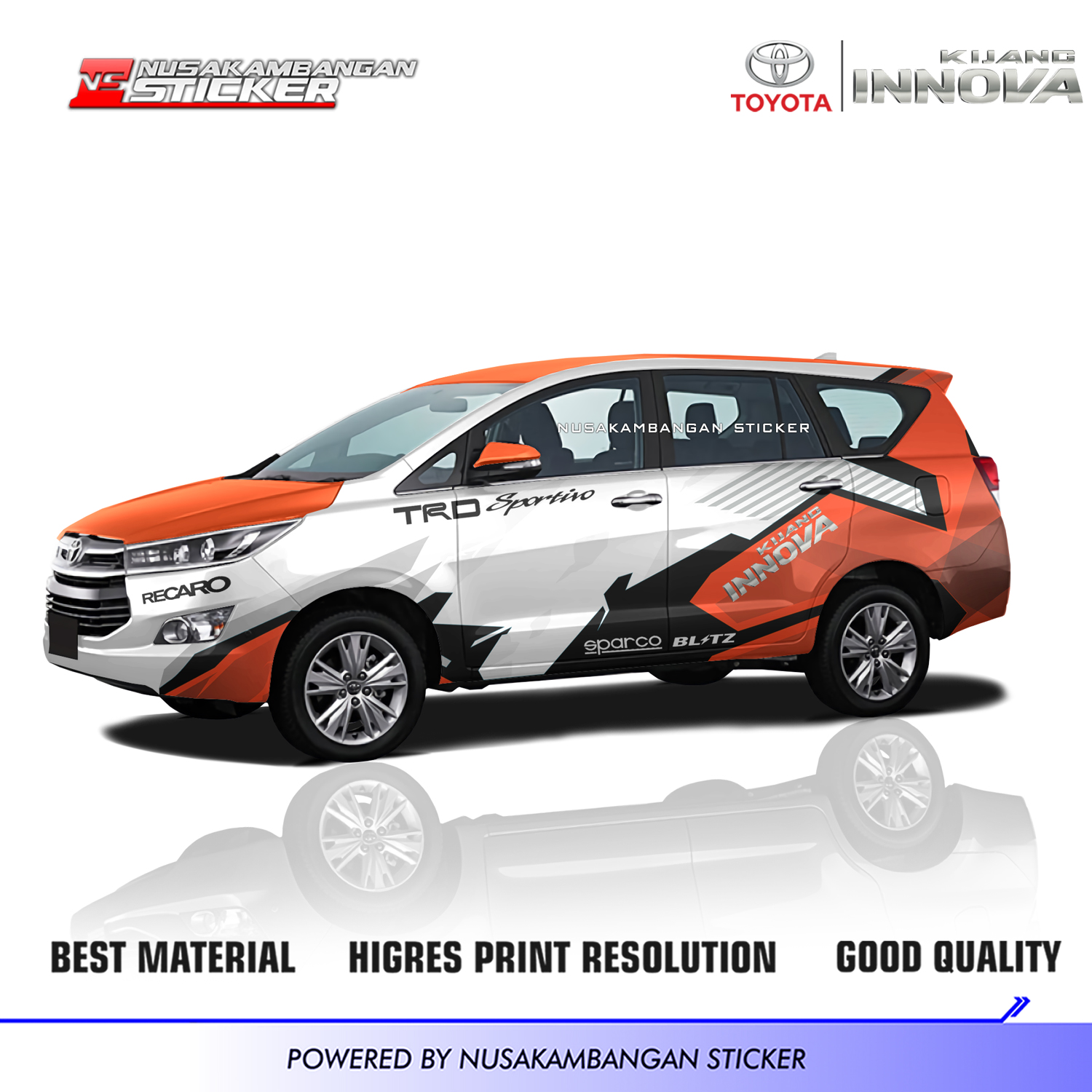 Stiker Mobil Toyota Kijang Innova Trd Sportivo Racing Oren Stiker Full ...