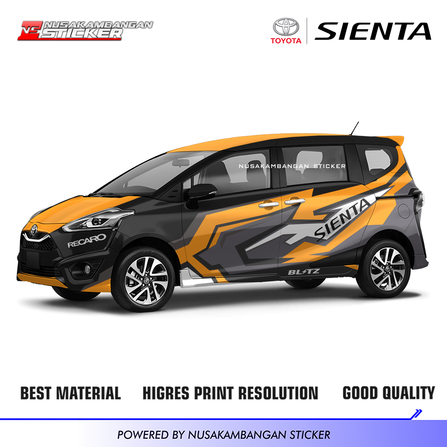 Stiker Mobil Toyota Sienta Racing Graphic Oren Stiker Full Body ...
