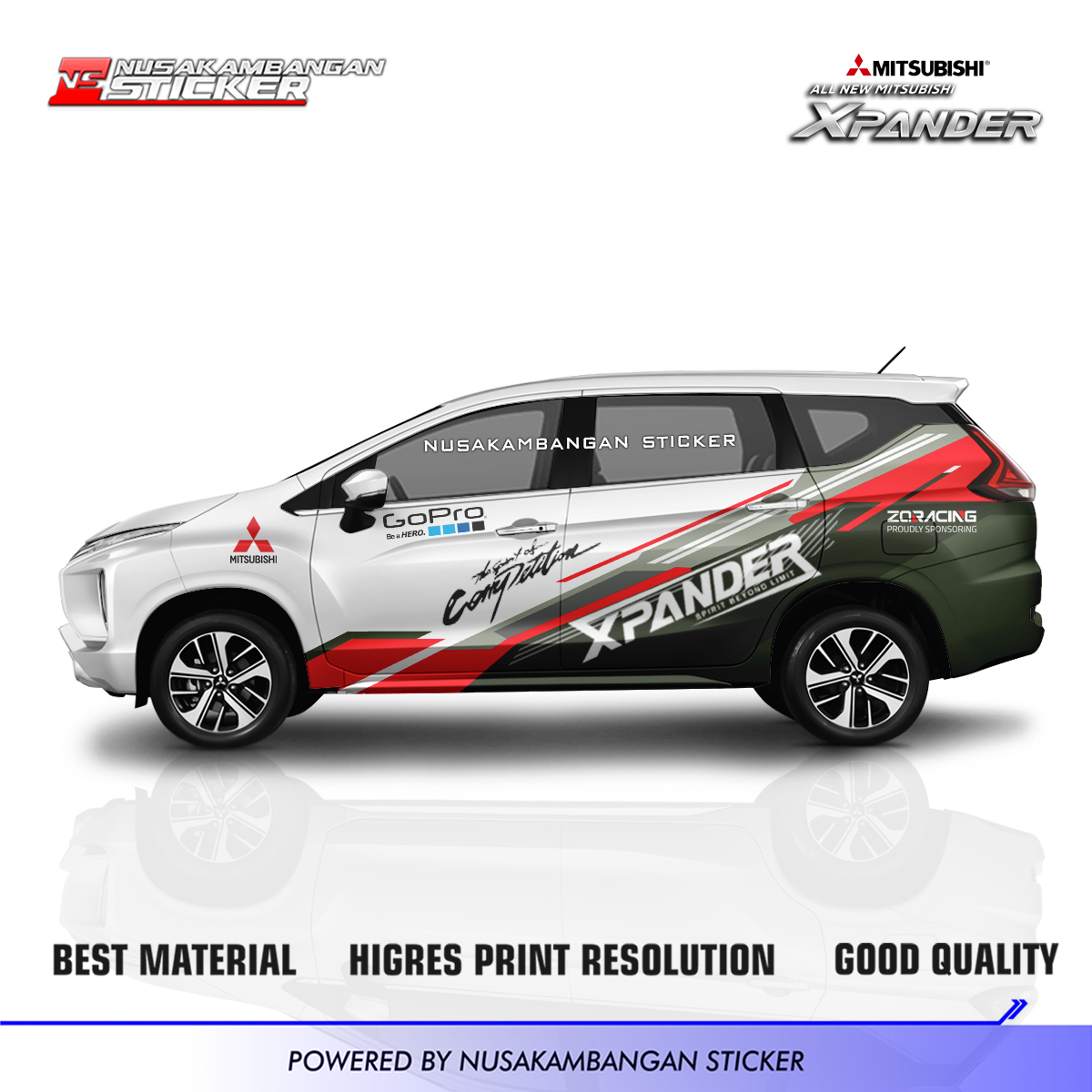 Modifikasi Decal Stiker Mitsubishi Xpander Zora Racing Merah – Stiker ...