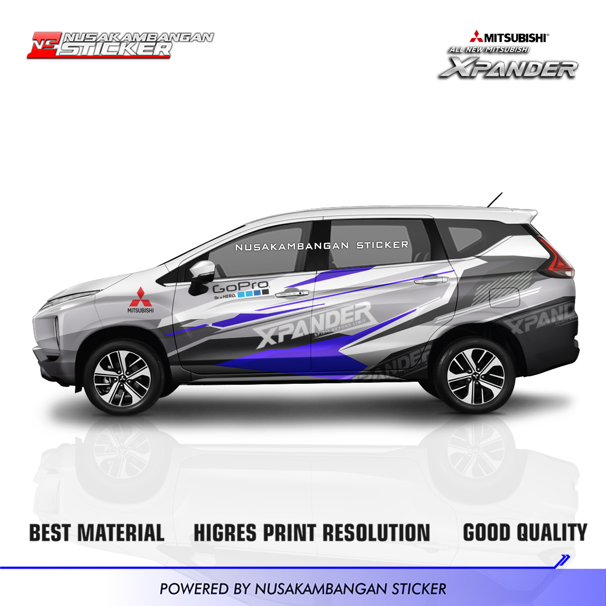 Stiker Mobil Mitsubishi Expander Putih Racing Biru – Stiker Mobil Bekasi