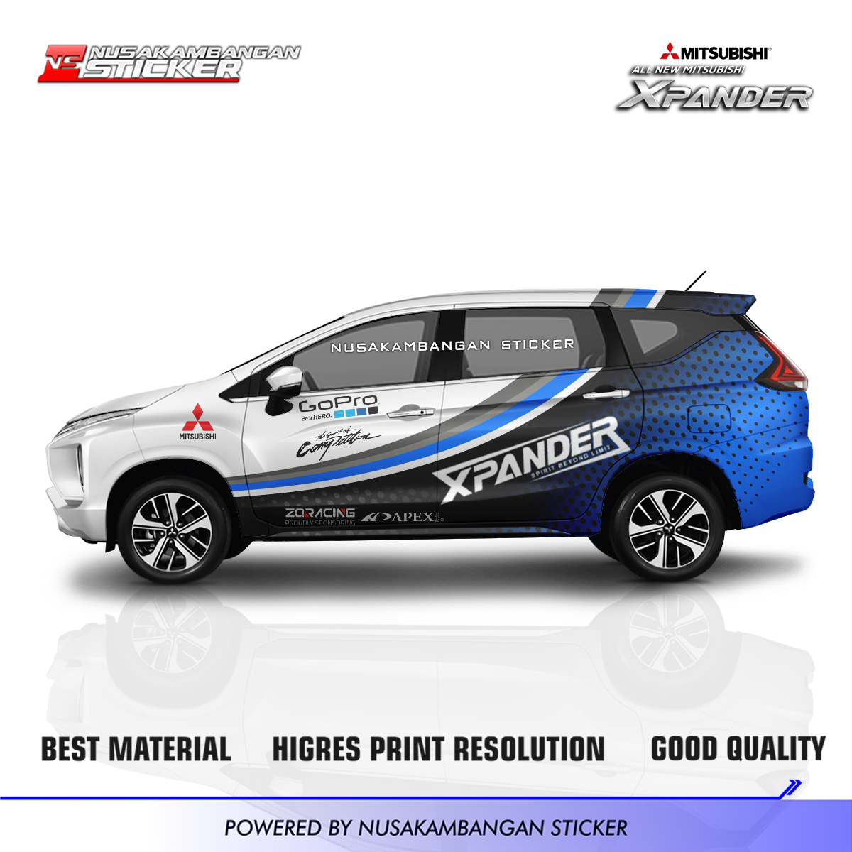 Stiker Mobil Mitsubishi Expander Spirit Of Competition Biru – Stiker ...